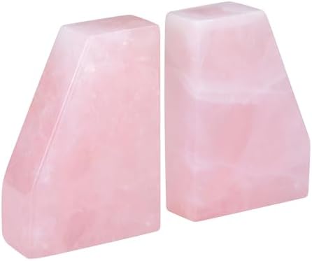 Amazon.com: RXSTONES Natural Rose Quartz Bookends Decorative Crystal ...
