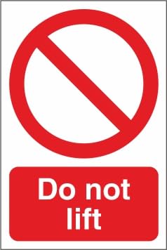 do not Lift Safety Sign Sticker, Waterproof PVC Sign Sticker | Self ...