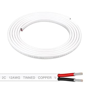 Shirbly 12 Gauge Marine Wire, 10FT 12 AWG Duplex Marine Grade Wire ...
