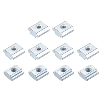 uxcell 10Pcs M5 T Nut Tee Sliding Slot Nuts, T-Slot Nut Hammer Nut Block Square Nuts Fastener ...