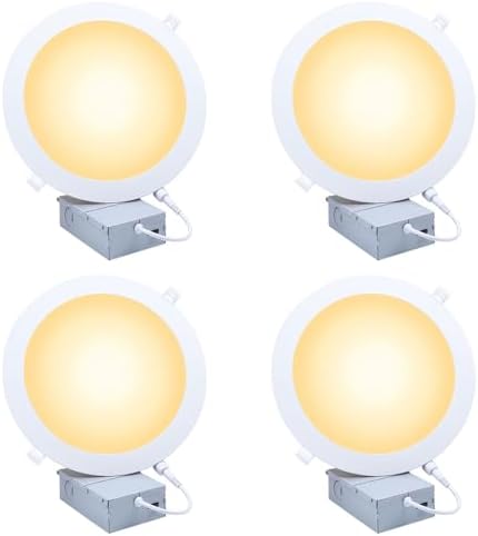 7 Inch Ultra-Thin LED Recessed Ceiling Light with Junction Box, 2700K ...