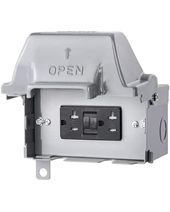 SURAIELEC Outdoor Outlet Box Waterproof, 20 AMP WRTR GFCI Receptacles, Rainproof 3R Enclosure ...