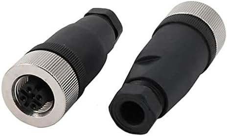 Amazon.com: 2PCS M12 4 Pin Female Connector A Code Straight Socket ...
