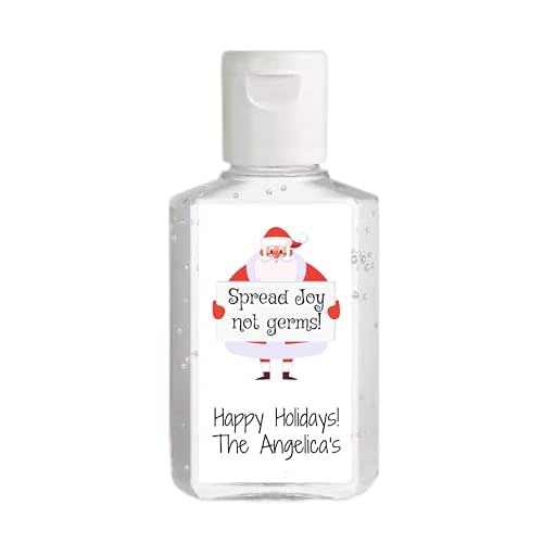 Amazon.com: Christmas Hand Sanitizer Labels | 20 Personalized Stickers ...