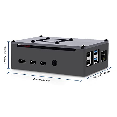 GeeekPi Raspberry Pi 4 Aluminum Case with Passive Cooling,Raspberry Pi ...