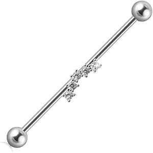 Amazon.com: Niaspi 14G CZ Industrial Barbell Earrings for Women 316L Surgical Steel Industrial ...