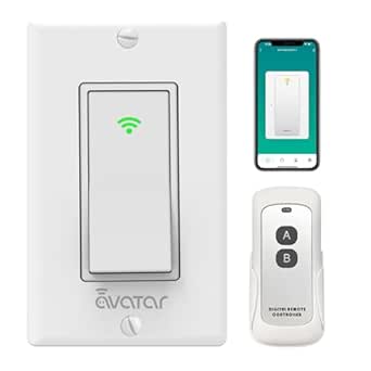 Amazon.com: Smart Light Switch with Bluetooth Remote, Single Pole One ...