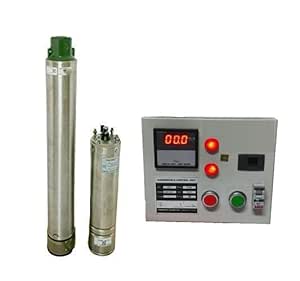 CRI Submersible Pump 1.5 HP, 15 Stage Pump, 100 Meter Head and Digital Control Starter/Panel ...