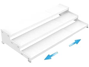 Wobmmi Expandable Spice Rack organizer with 3-Tier step shelf for ...
