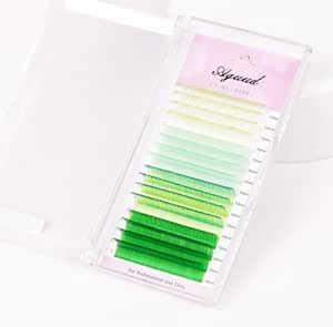 Amazon.com : BEAUTY AND THE LASH Colored Lashes Extensions (GREEN 0.05 ...