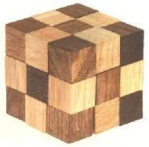 Amazon.com: 3" Cube Chain Checkered Brain Teaser 3D Puzzle, Maple Brown ...