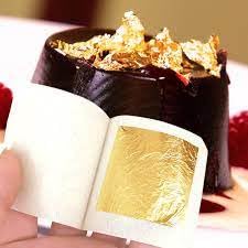 24k Pure Edible Gold Vark Golden leaf [3X4] INCHES Gold Foils 10 sheets ...