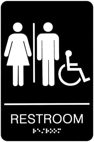 Amazon.com : Unisex Restroom Signs Self-Stick Bathroom Signs All Gender ...