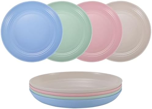 Amazon.com | PLASKIDY Kids Plates Set of 12 Toddler Plastic Plates ...