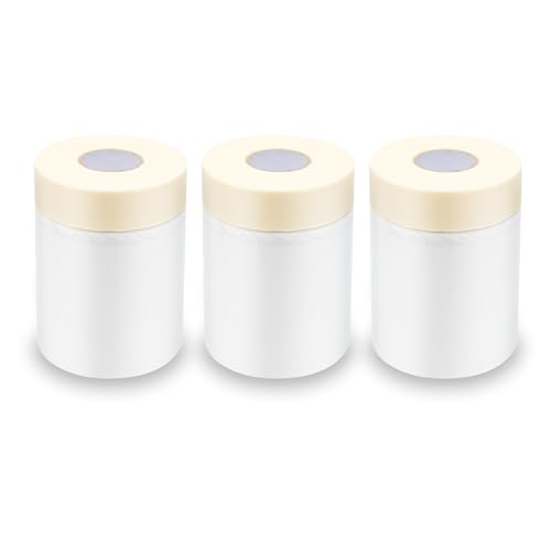 Lichamp Pre-Taped Masking Film, 22 inch x 30 Yard x 3 Rolls (90 Yards ...