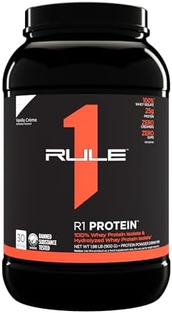Amazon.com: Rule 1 R1 Protein, Vanilla Creme - 1.98 lbs Powder - 25g ...