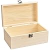 Amazon.com: Large Unfinished Wooden Box with Hinged Lid Unfinished ...