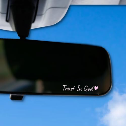 Amazon.com: Trust In God Car Rearview Mirror Sticker, Letter & Heart ...