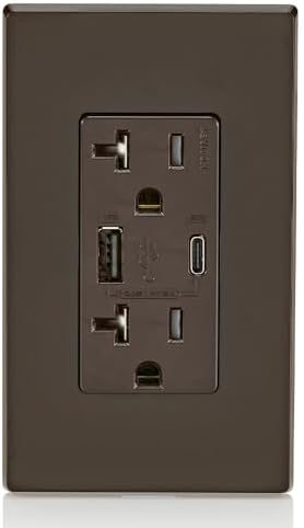 Amazon.com: Leviton T5834-B 60W (20V@2.5A+ 5V@2A) USB Dual Type A/Type ...