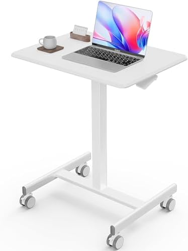 Amazon.com: Small Mobile Rolling Standing Desk - Overbed Table, Teacher ...