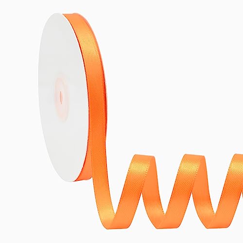 Snapklik.com : Double Face Orange Satin Ribbon 3/8 Inch X 50 Yards ...