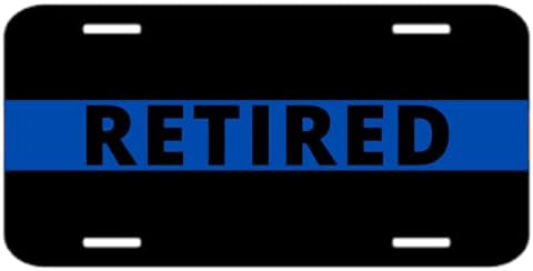Amazon.com: Thin Blue Line Retired Metal License Plate : Automotive