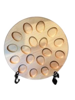 Amazon.com: Reversible Wooden Deviled Egg Platter Deviled Egg Tray ...
