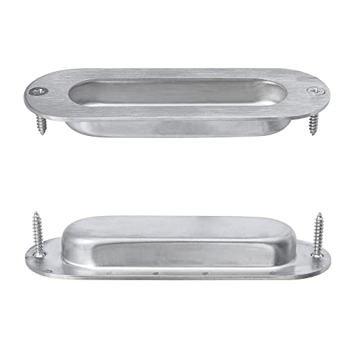 Mesee 2 Packs Flush Sliding Door Handles with Fixing Screws, Stainless ...
