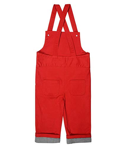 Buy MadAngle Kids Red Twill Dungaree (2-6 Years) | Kids Dungaree for ...