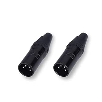 MX 4 Pin Mic Male Connector XLR / (Mc4 MMX) Black Coating Made of Pure ...