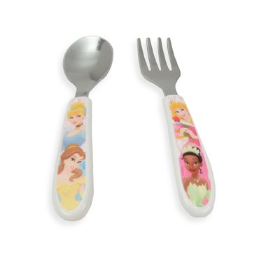 Amazon.com: Disney Princess Easy-Grasp Fork & Spoon Flatware 2 Piece ...