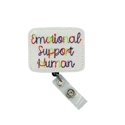 Amazon.com: Emotional Support Human Badge Reel, Retractable Coworker ID ...