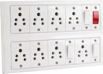 BAHUL 8 Socket ISI Mark Unbreakable Extension 4 Meter Long Wire Small ...