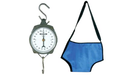 Hanging weighing scale with weighing bag, portable with s hooks /25 kg ...