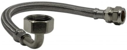 Flexi Tap Connector 15mm x 1/2" BSP Bent Easy Connect 300mm Long Flexible Hose Pipe : Amazon.co ...