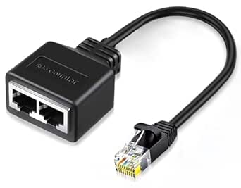 Amazon.com: Ethernet Splitter Adapter 1 to 2, RJ45 Connector Network ...