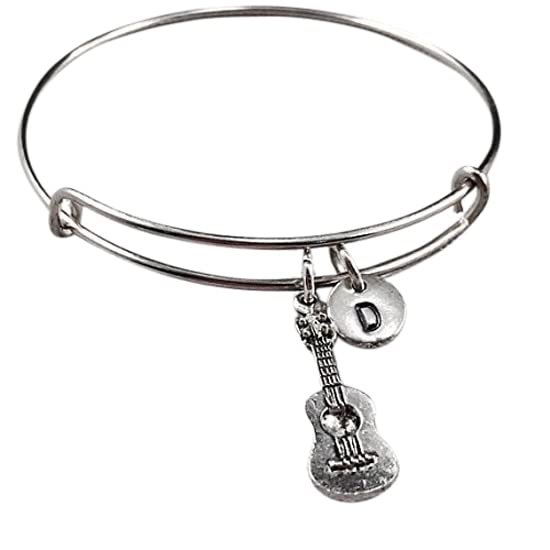 Amazon.com: Guitar bangle bracelet, guitar charm bracelet, music ...