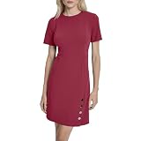 ・ブランド:DKNY(ディーケーエヌワイ)・製造元:DKNY・モデル:DD5B1N59-OXB-12・製造元/メーカー部品番号:DD5B1N59・特徴:半袖、ジュエルネック、スキューバクレープ、ボタンフロントディテール・35 3/4インチ。...
