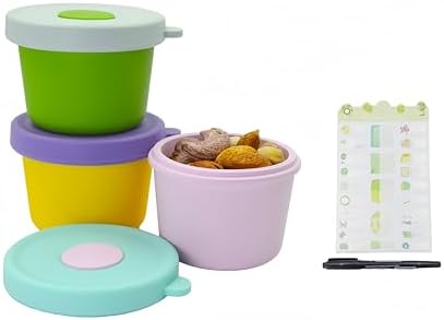 Amazon.com : Awilzzoe Silicone Baby Food Storage Containers(5oz,3 Pack ...