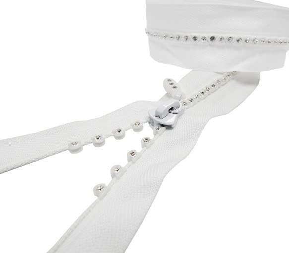 Meterware Strass Reißverschluss endlos schwarz & weiss : Amazon.de ...