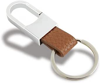 Leather Keychain - Car Keys Keychain with Sturdy Steel Key ring ...