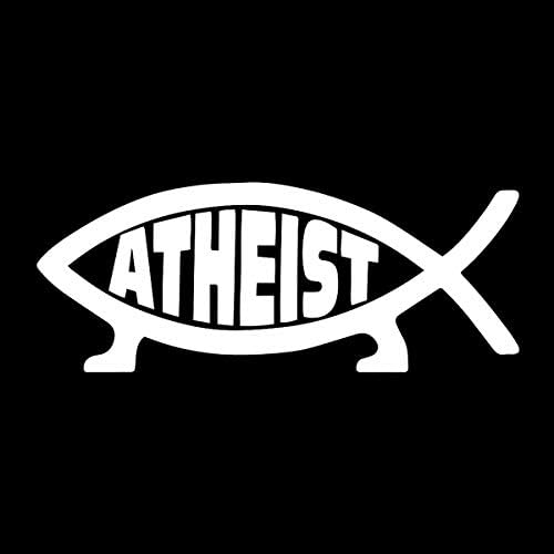 Amazon.com: EvolveFISH Atheist Fish Weatherproof Vinyl Decal - [White ...