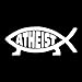 Amazon.com: EvolveFISH Atheist Fish Weatherproof Vinyl Decal - [White ...