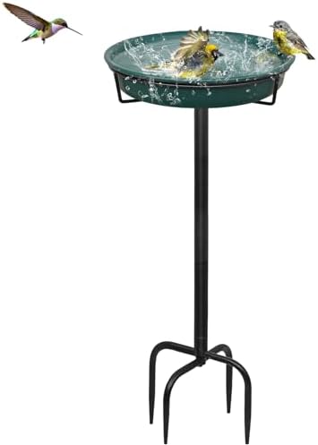 Amazon.com: DREAMSOUL 26 Inch Pedestal Bird Bath with 4 Prongs Stake ...