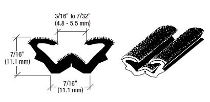Buy CRL Flexible Flocked Rubber Glass Run Channel for Universal for ...