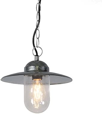 Qazqa - Outdoor Industrial Pendant Lamp I Pendant Light Ceiling zinc ...