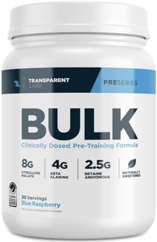 Amazon.com: Transparent Labs Bulk Pre Workout Powder - Naturally ...
