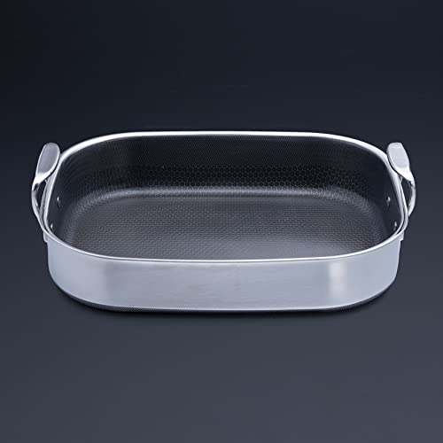 HexClad Hybrid Nonstick Roasting Pan with Rack, Dishwasher and Oven ...