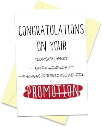 Amazon.com : Arsagen Funny Promotion Card, New Job Card for Colleague ...