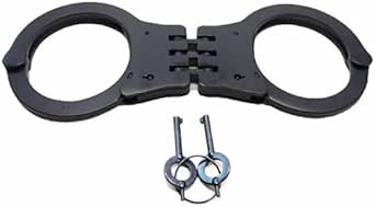 Amazon.co.jp: Handcuffs, Triple Ring, Stainless Steel, Black, Handcuff ...